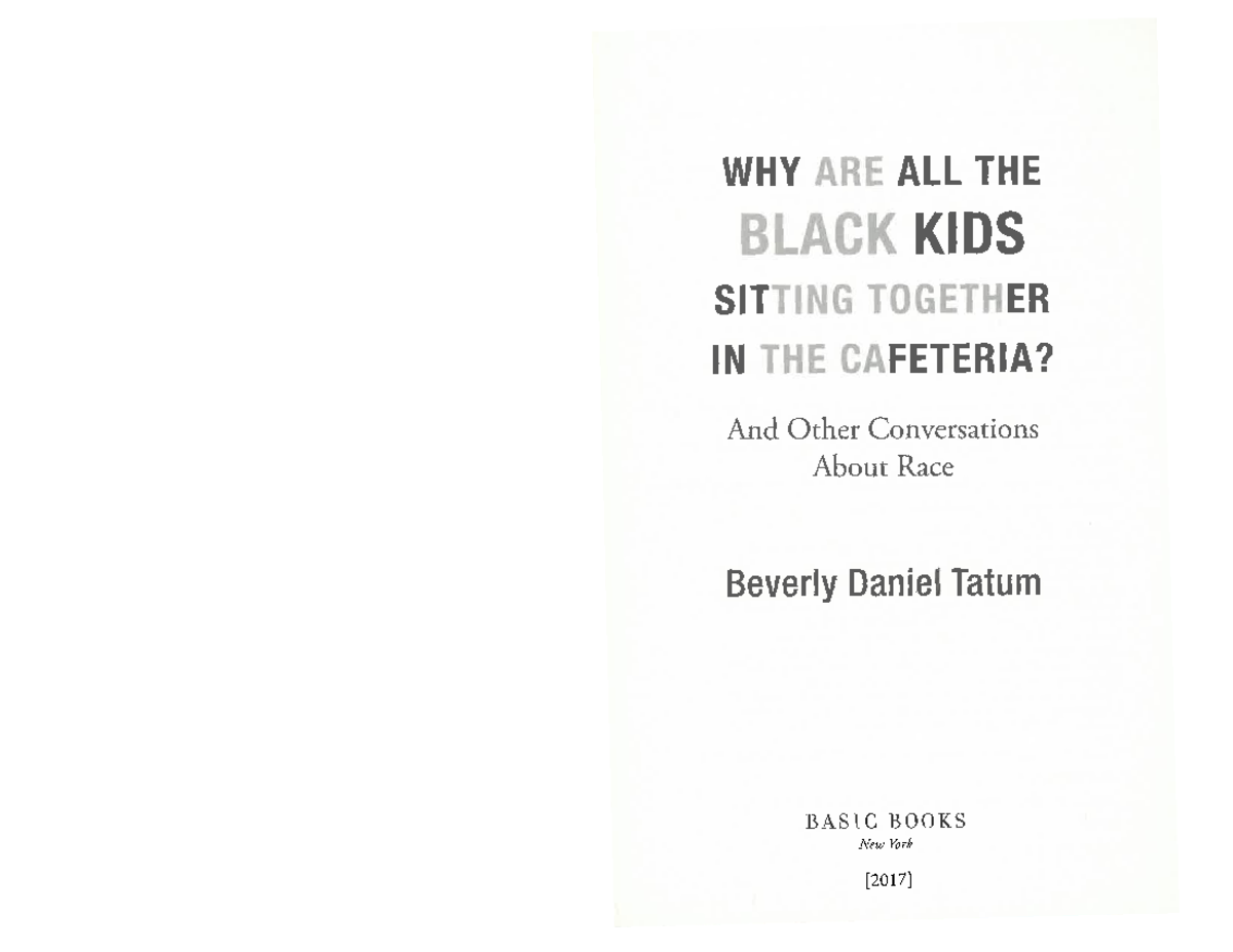 Tatum book 2017 , Why are all the Black kids sitting together in the ...