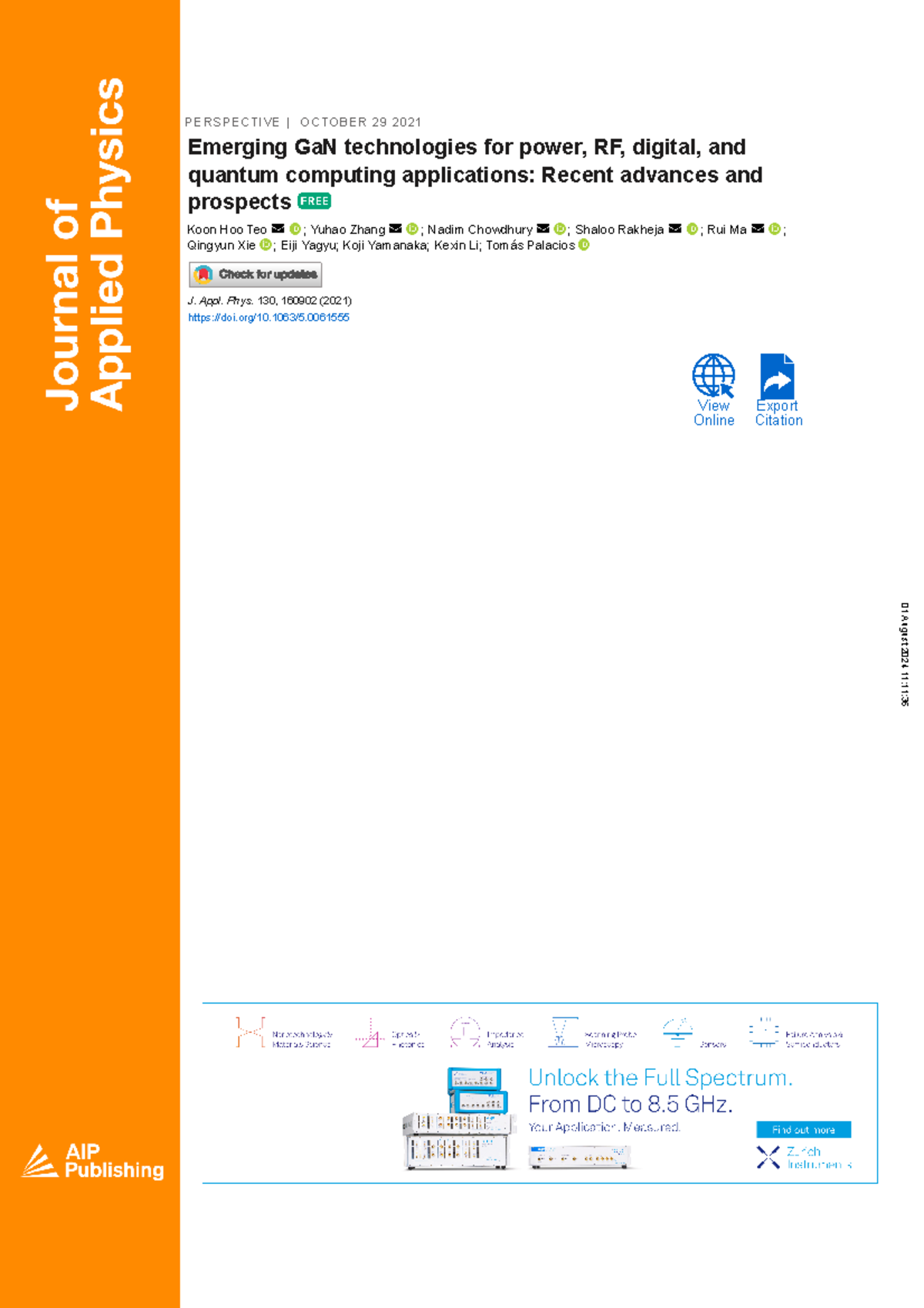 Emerging Ga N Technologies - Review - View Online Export Citation ...