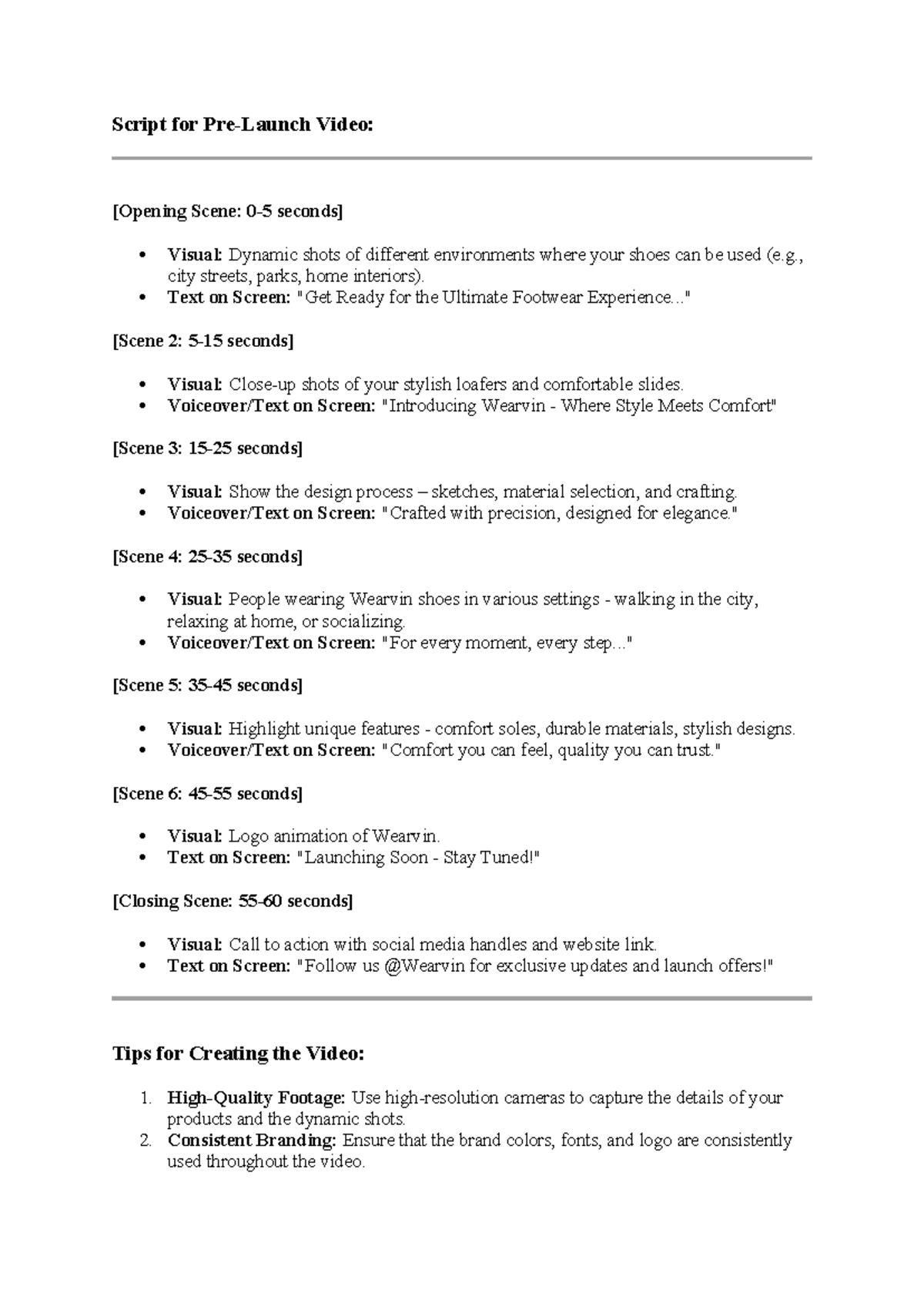 anw nwa dwaw wdwa adww wd qdqqwdqdq - Script for Pre-Launch Video ...