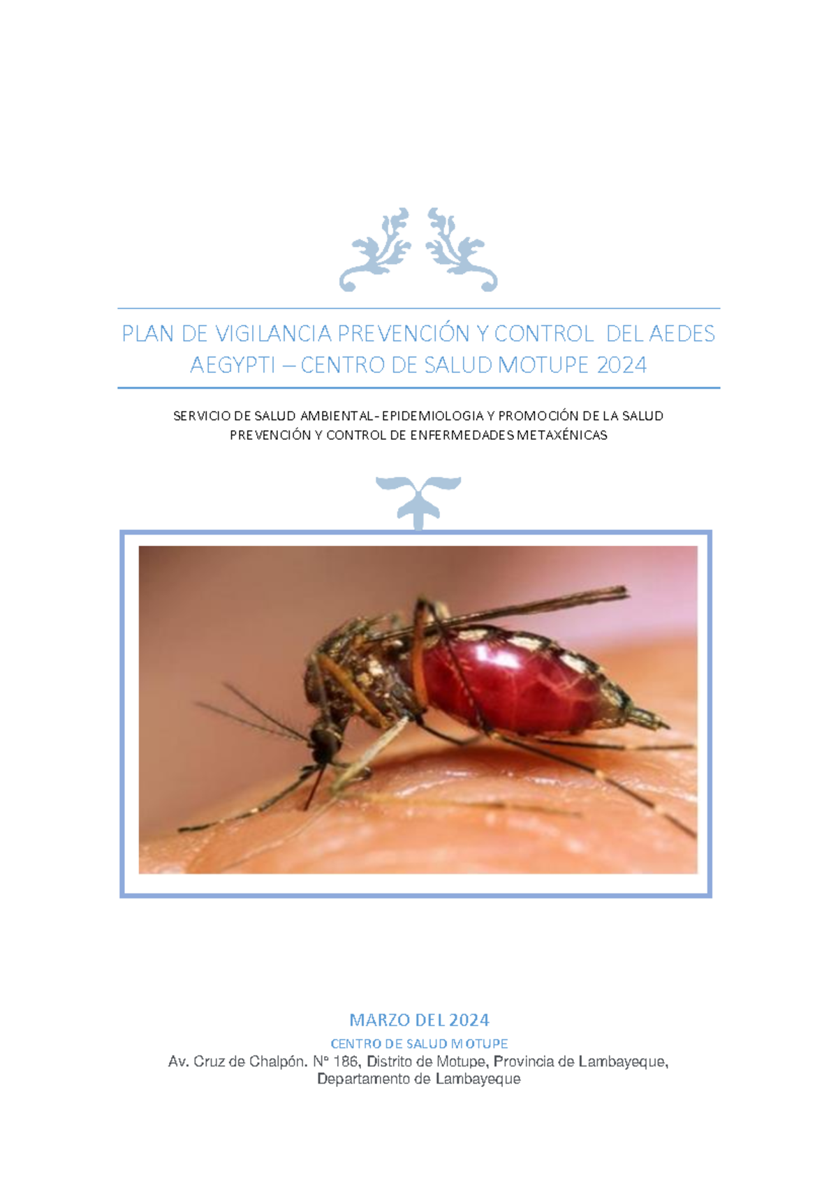 PLAN DE Vigilancia Y Control DEL Aedes Aegypti - PLAN DE VIGILANCIA ...