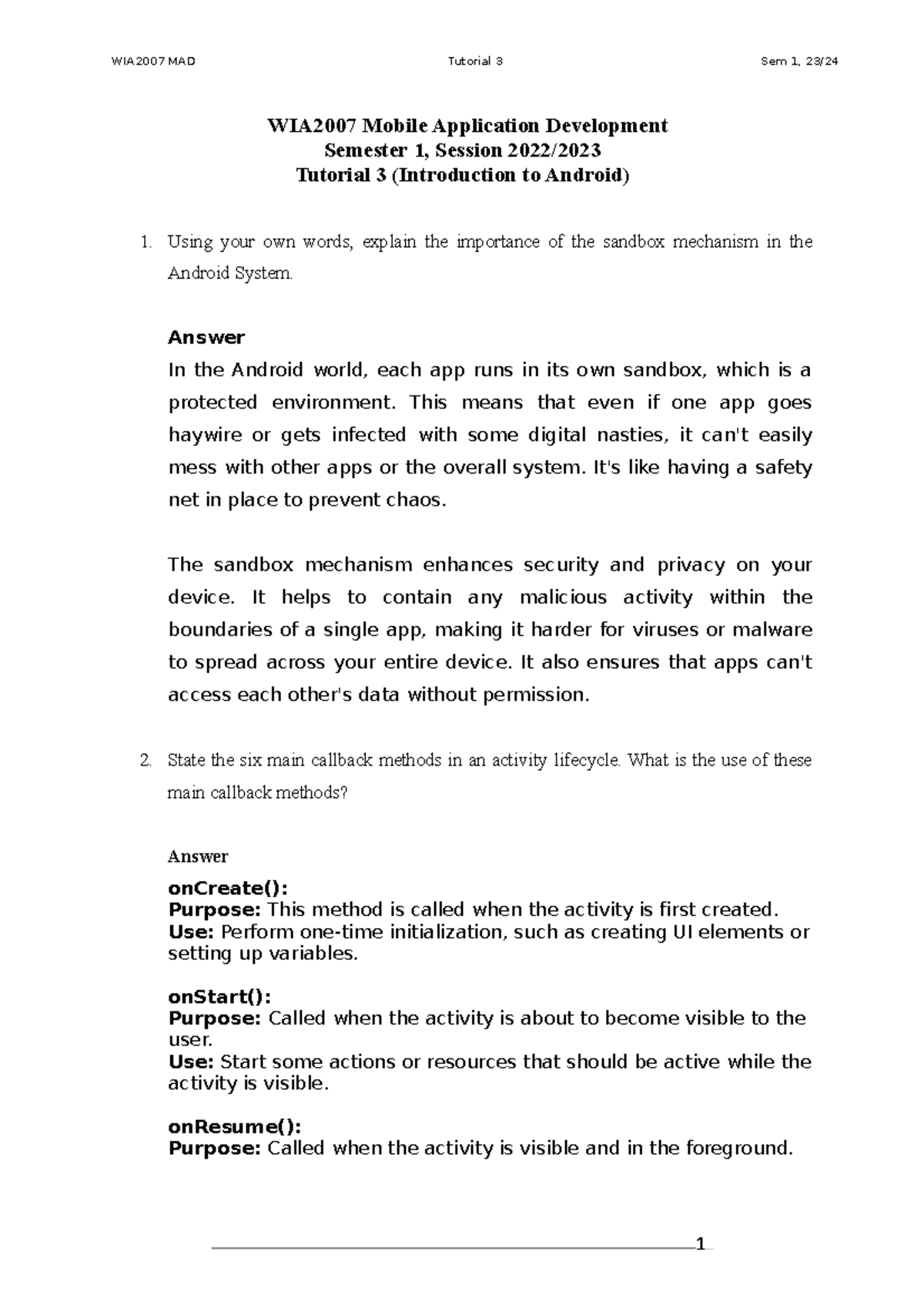 WIA2007 T3 - WIA2007 Mobile Application Development Semester 1, Session ...