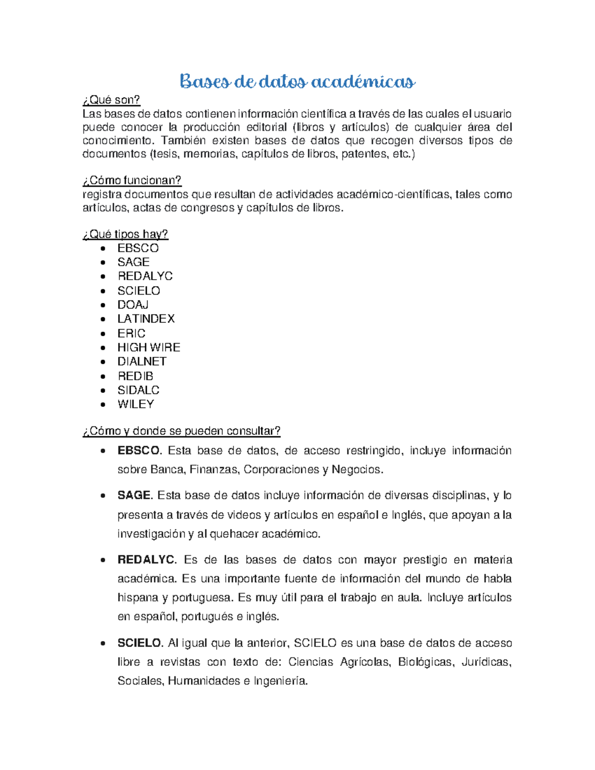 Bases de datos académicas - Bases de datos acadÈmicas ¿Qué son? Las ...