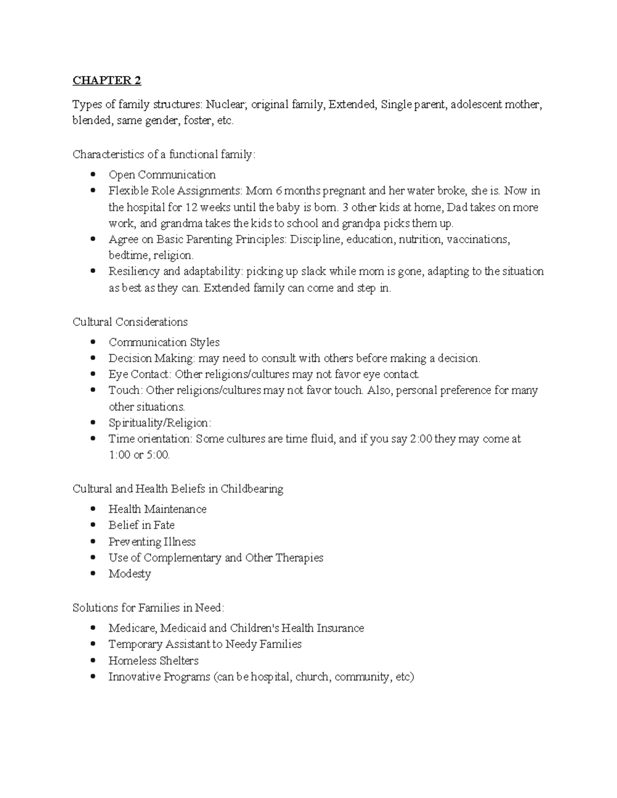 Maternal Notes Unit 1 - CHAPTER 2 Types of family structures: Nuclear ...