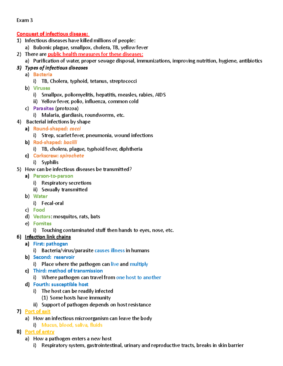 Healthcare Exam 4 - Exam 3 Conquest of infectious disease: Infectious ...