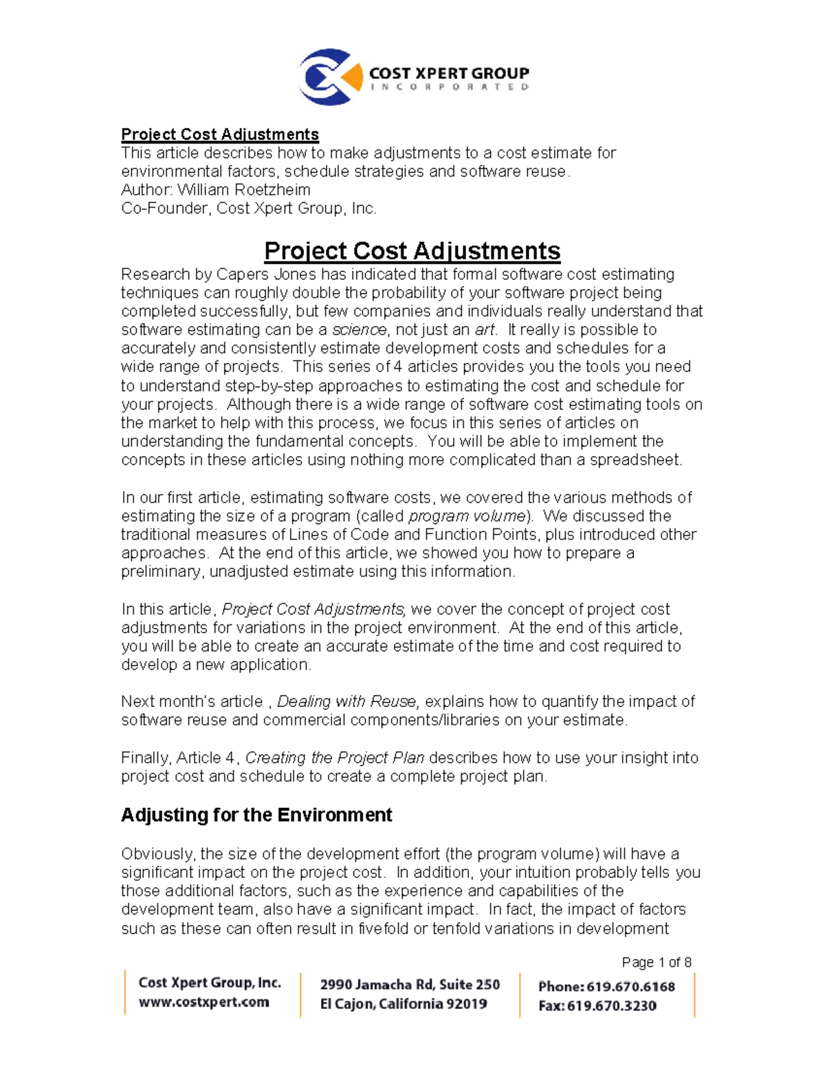 04 - SDArticle 2 - Project Cost Adjustments - Project Cost Adjustments ...