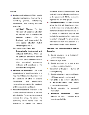 Prof Ed 105 - Midterm Exam - Foundations of Special and Inclusive ...