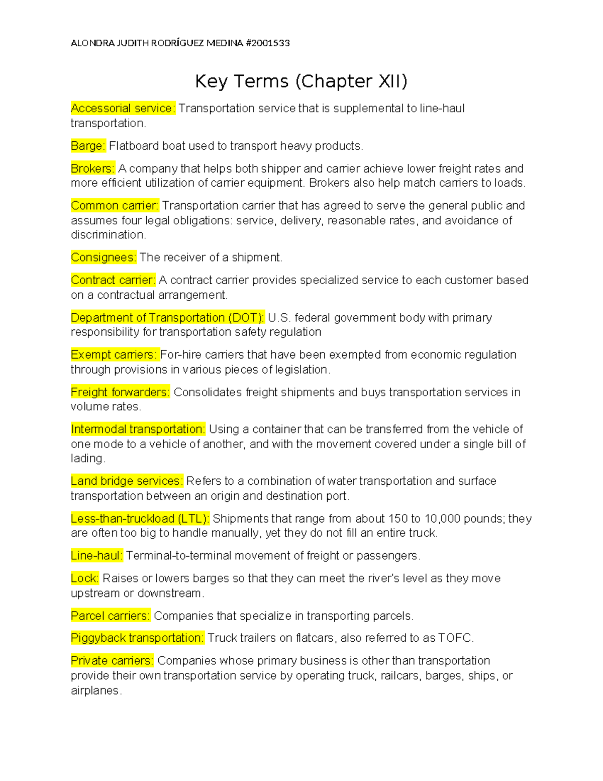 KEY Terms CH - ALONDRA JUDITH RODRÍGUEZ MEDINA Key Terms (Chapter XII ...