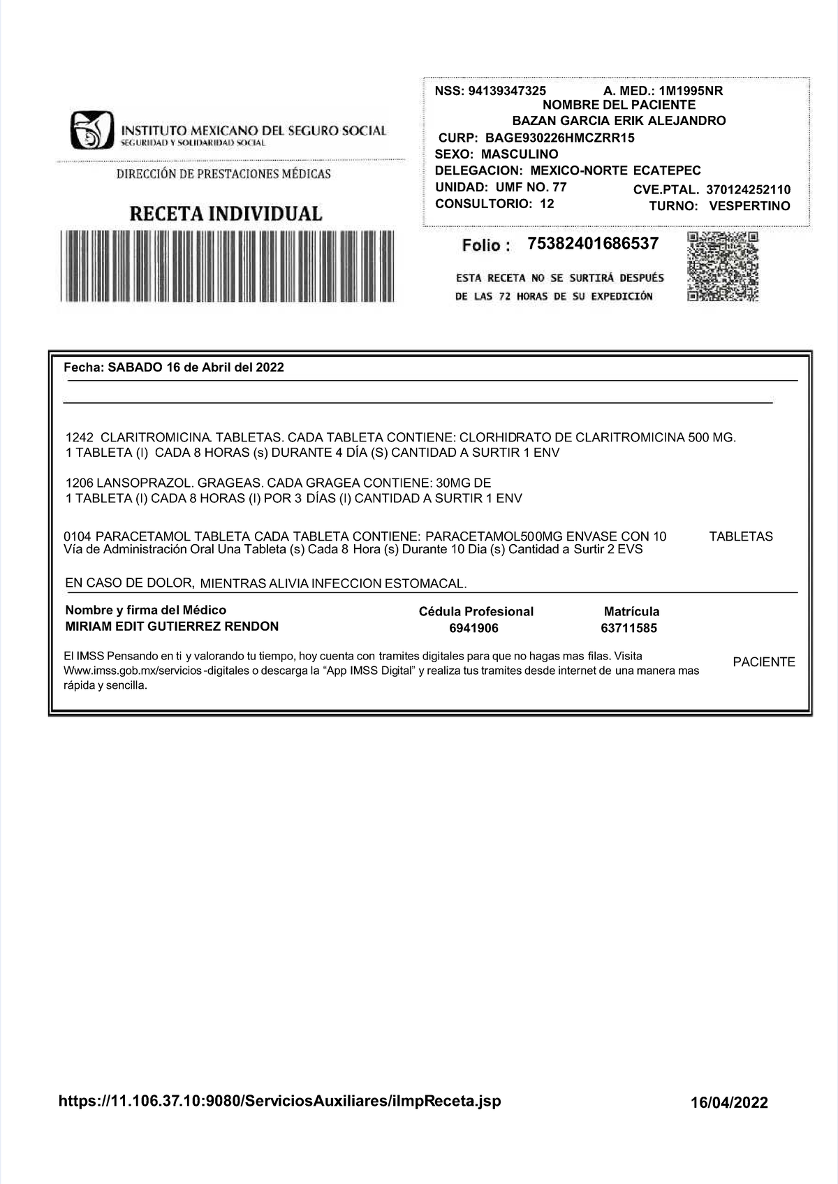 Pdf-receta-imss-2023 compress - Fecha:Fecha: SABADO 16SABADO 16 dede ...