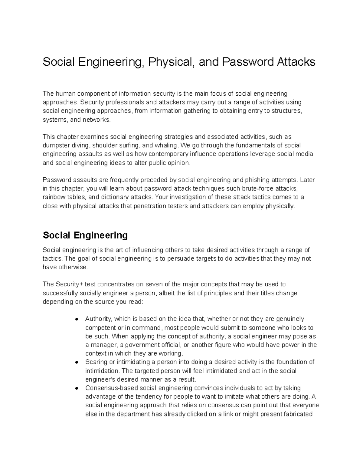 Social Engineering Physical and Password Attacks Pt1 - Social ...