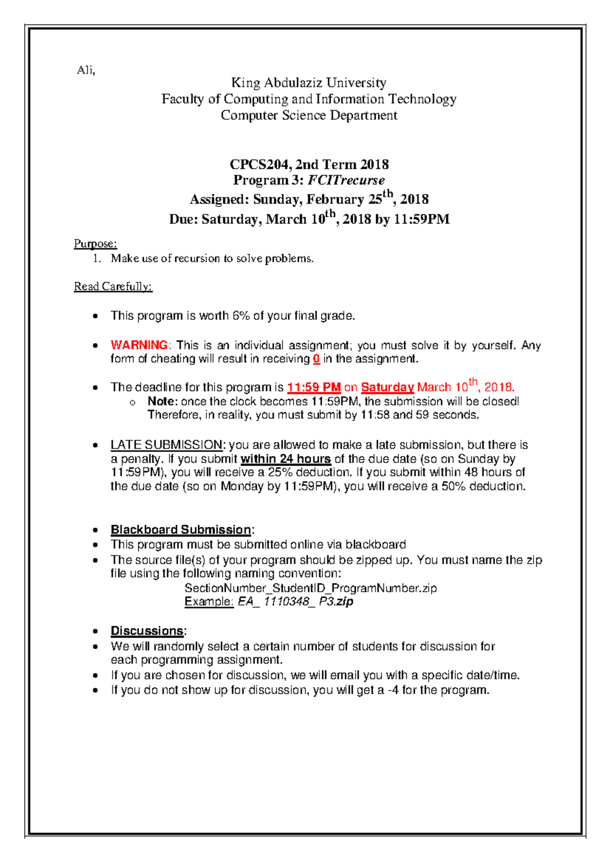 CPCS204 Program 3 2018 2nd - Ali, King Abdulaziz University Faculty of ...