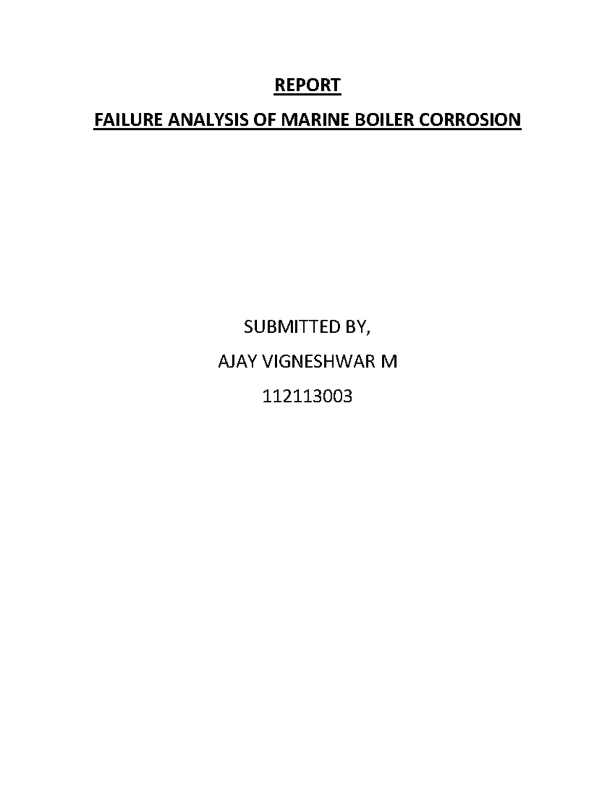 Marine Boilers - REPORT FAILURE ANALYSIS OF MARINE BOILER CORROSION ...