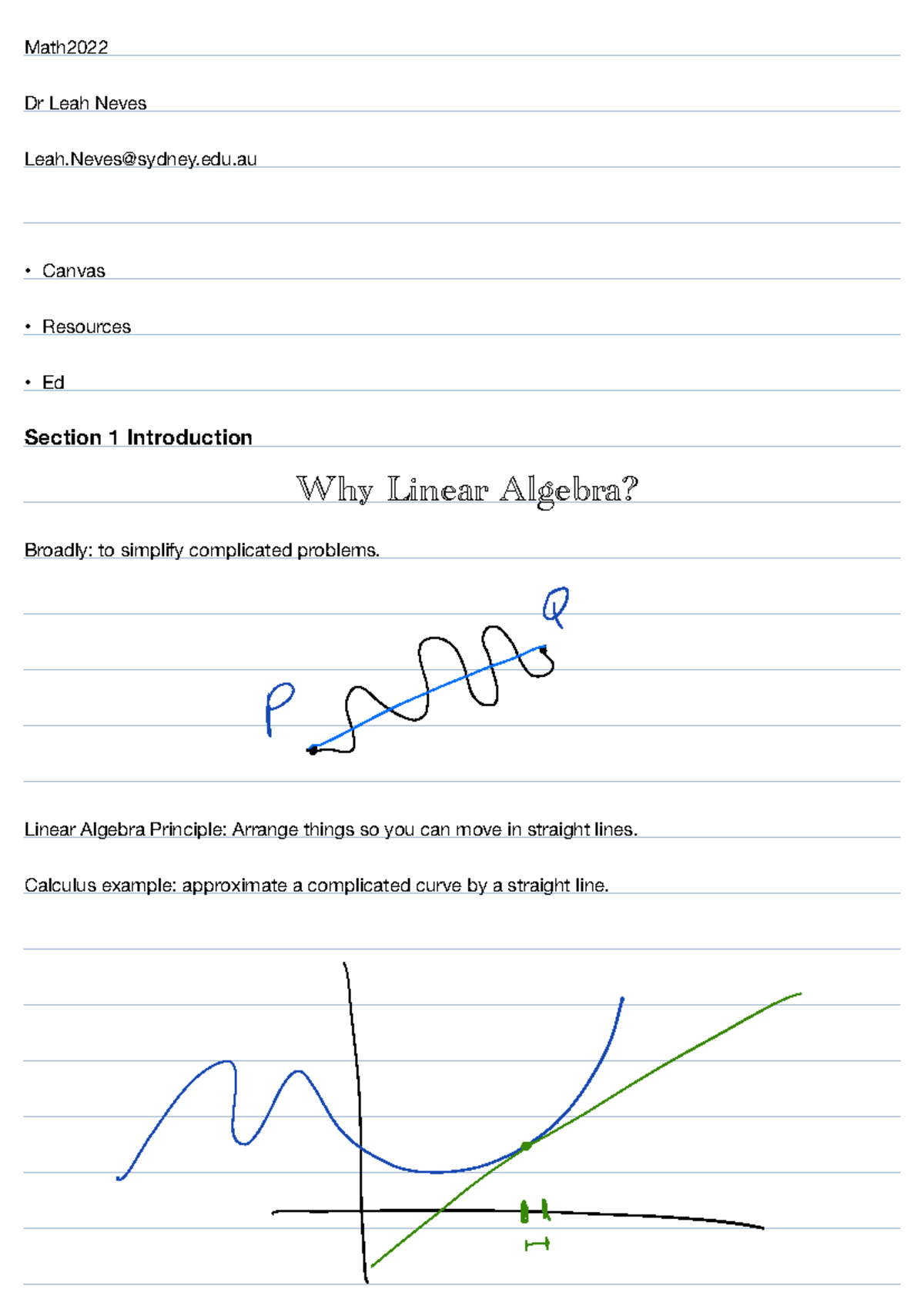 1-1b - Lnotes - Math Dr Leah Neves Leah@sydney.edu Canvas Resources Ed ...