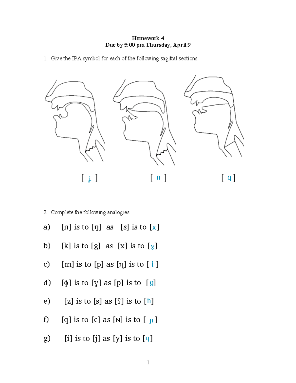 Assignment/Homework - Homework 4 Due by 5:00 pm Thursday, April 9 1 ...