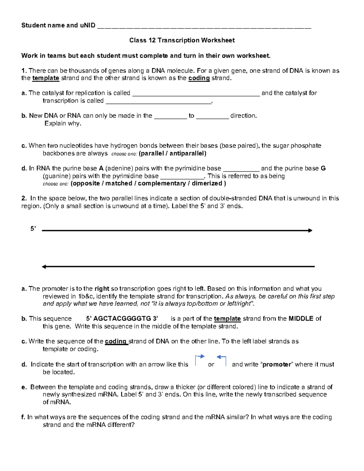5-Class 12 Worksheet Transcription v2 F'22 - Student name and uNID ...