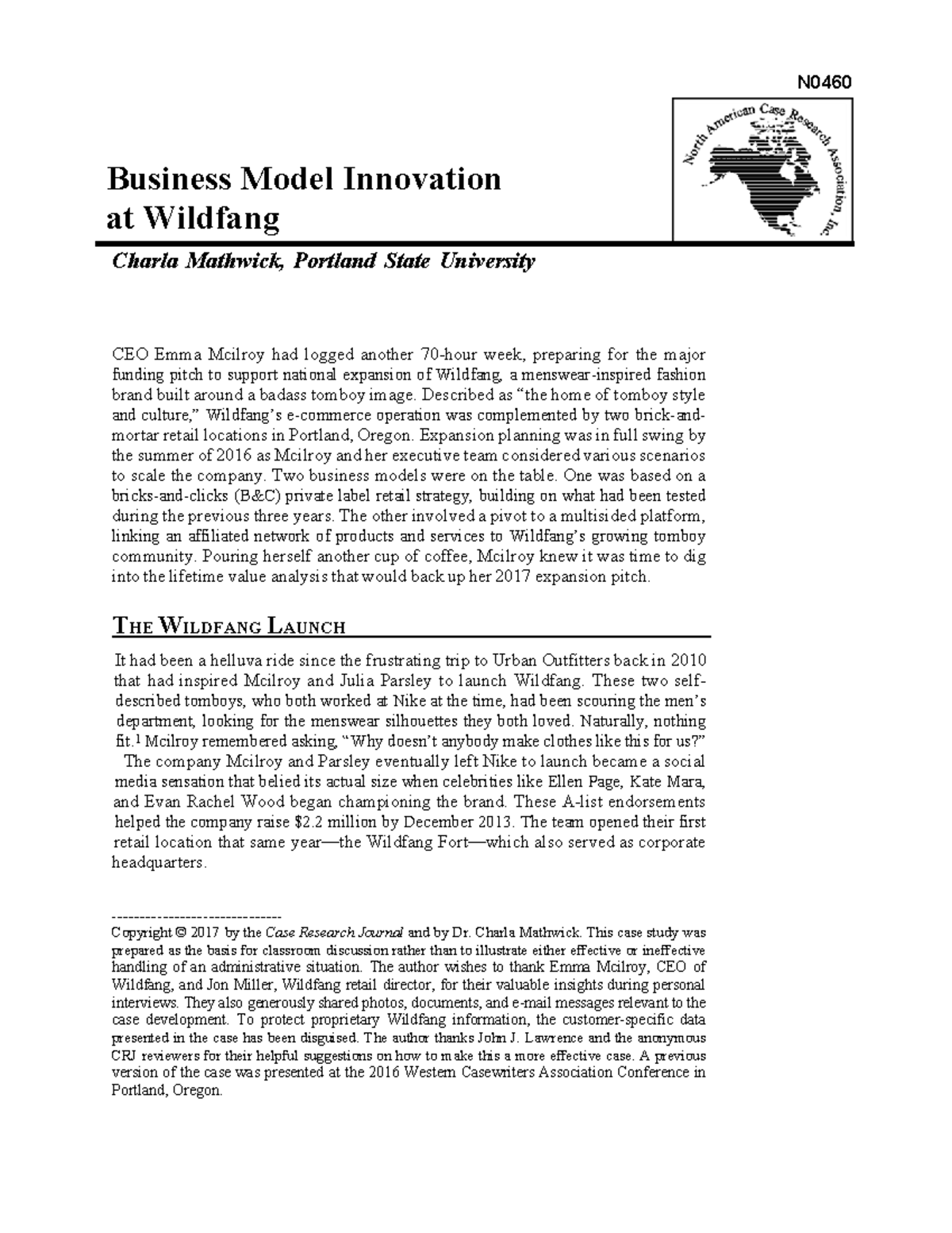 Business Model Innovation at Wildfang - N Charla Mathwick, Portland ...