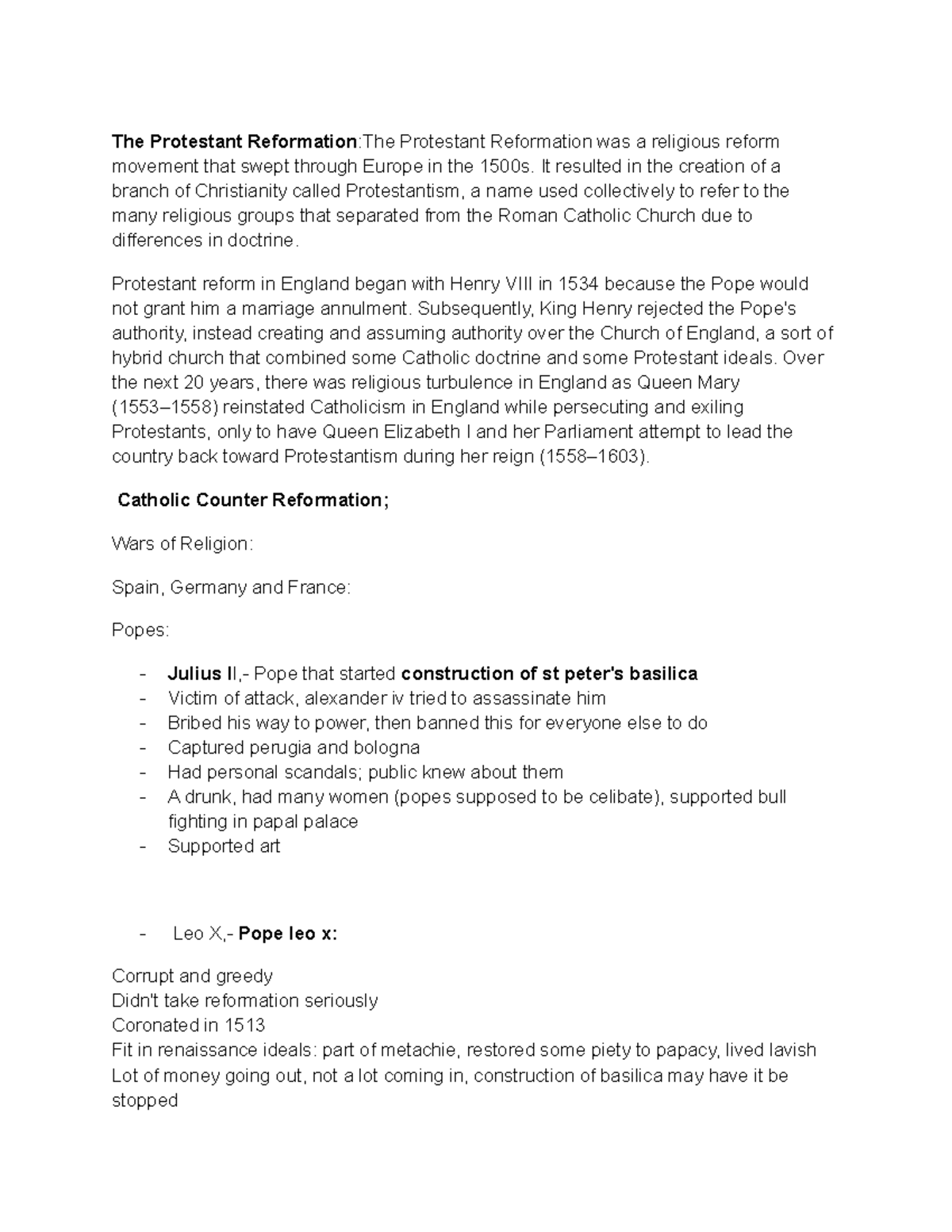 Wciv quiz 2 review - The Protestant Reformation:The Protestant ...