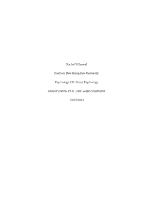 Module Five Project Two - Rachel Villarreal Psychology 491: Psychology ...