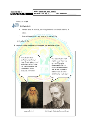 Caibigan GE 6 Activity No. 1 - Module GE 6 Activity No. 1.5 Add and Connect Me! Analysis - Studocu