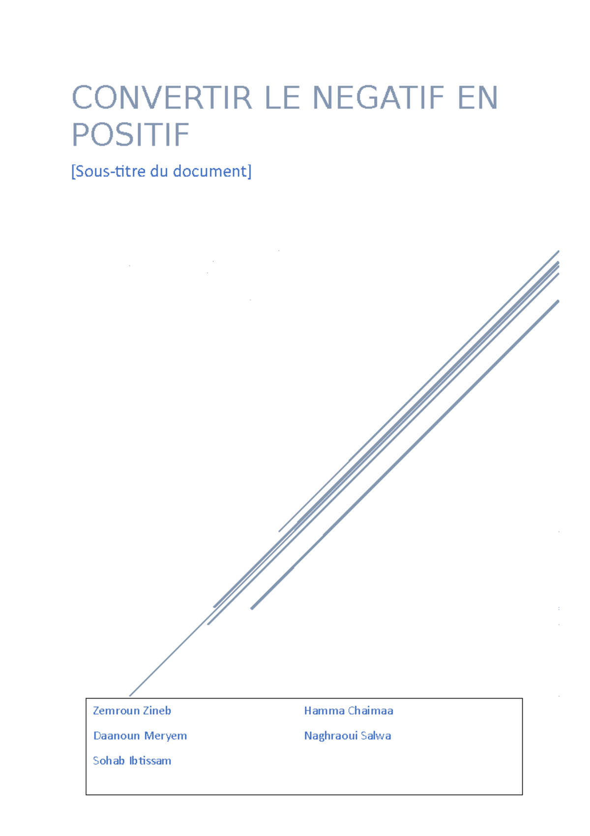 négociation cca - CONVERTIR LE NEGATIF EN POSITIF [Sous-titre du ...
