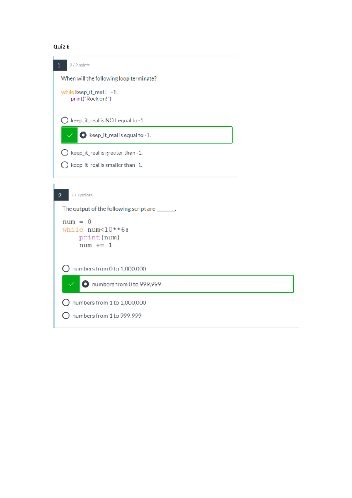 Quiz 6 - Quiz 6 - Introduction to Business Programming in Python - Quiz - Studocu