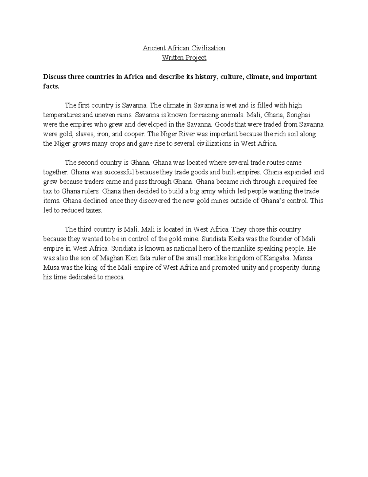 Ancient African Civilization - Ancient African Civilization Written ...