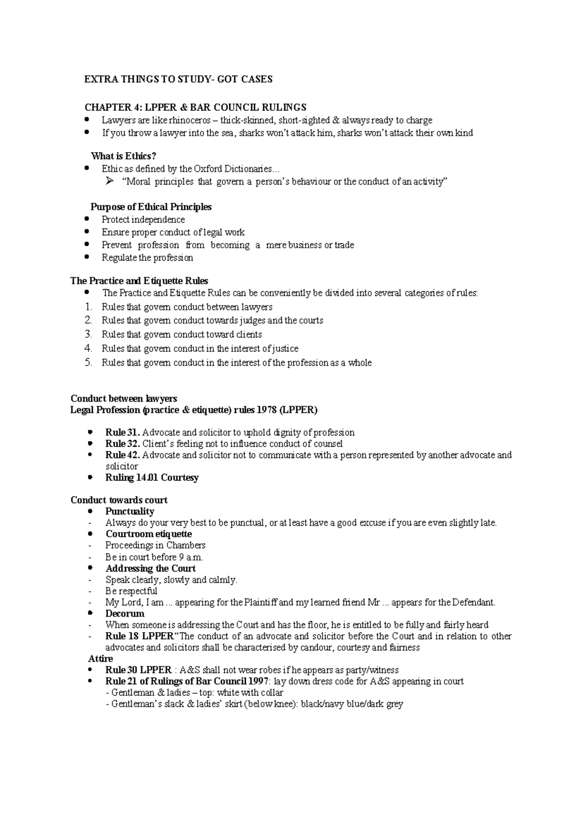 Chapter 4 Lpper AND BCR - EXTRA THINGS TO STUDY- GOT CASES CHAPTER 4 ...