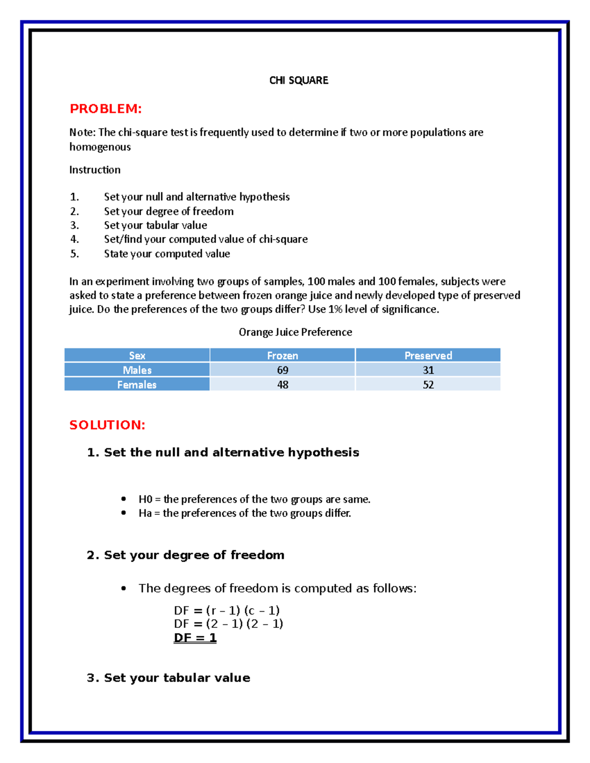 CHI Square - Probability And Statistics Lecture Notes - CHI SQUARE ...