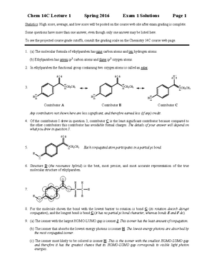 Chem 14 C Notes Lecture 1 - Lecture 1: Learning Objectives: Draw Atomic ...