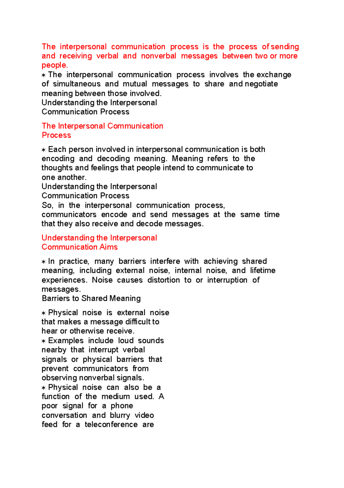 Interpersonal - useful - The interpersonal communication process is the process of sending and ...