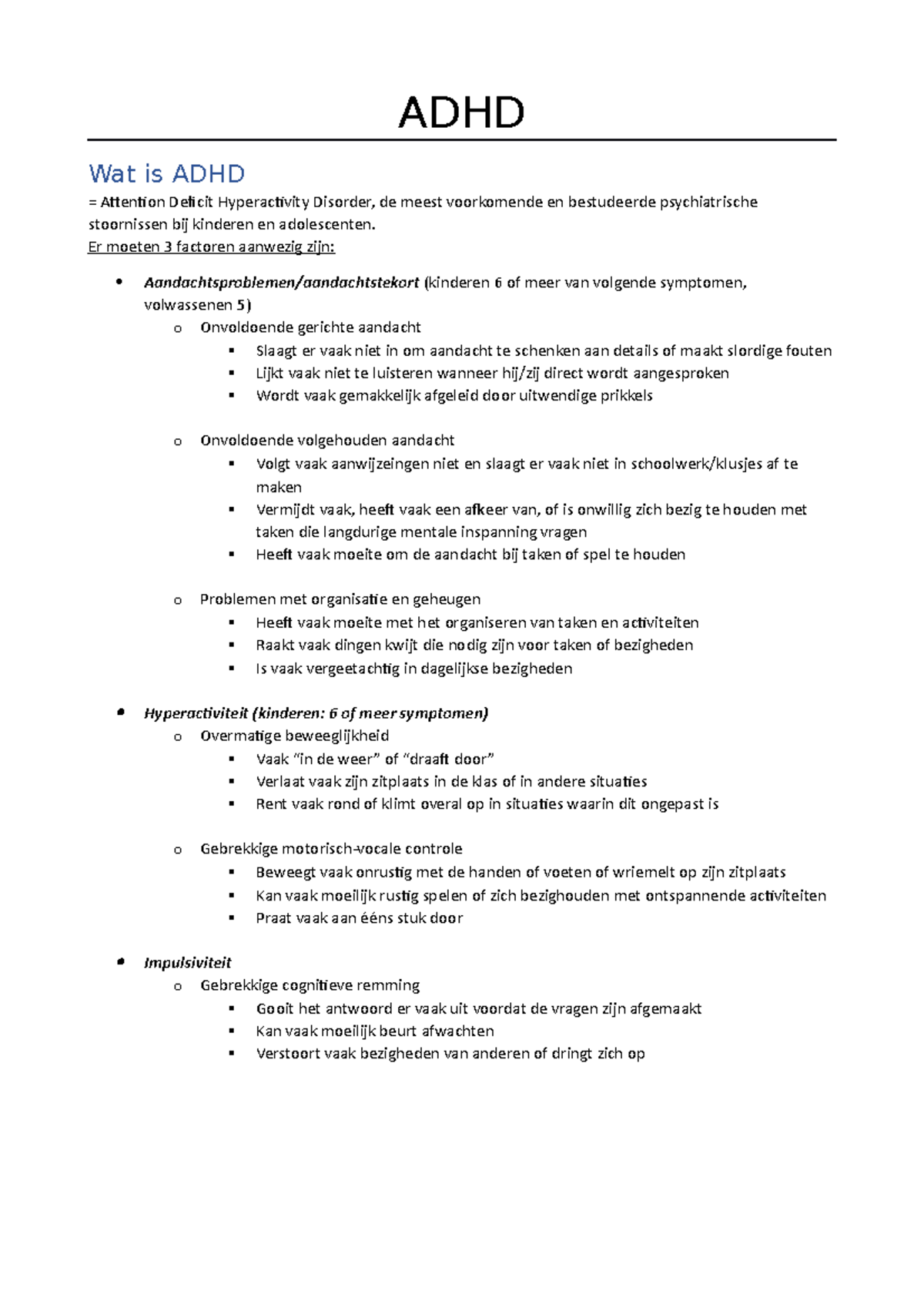 ADHD - Kenmerken van ADHD - ADHD Wat is ADHD = Attention Deficit ...