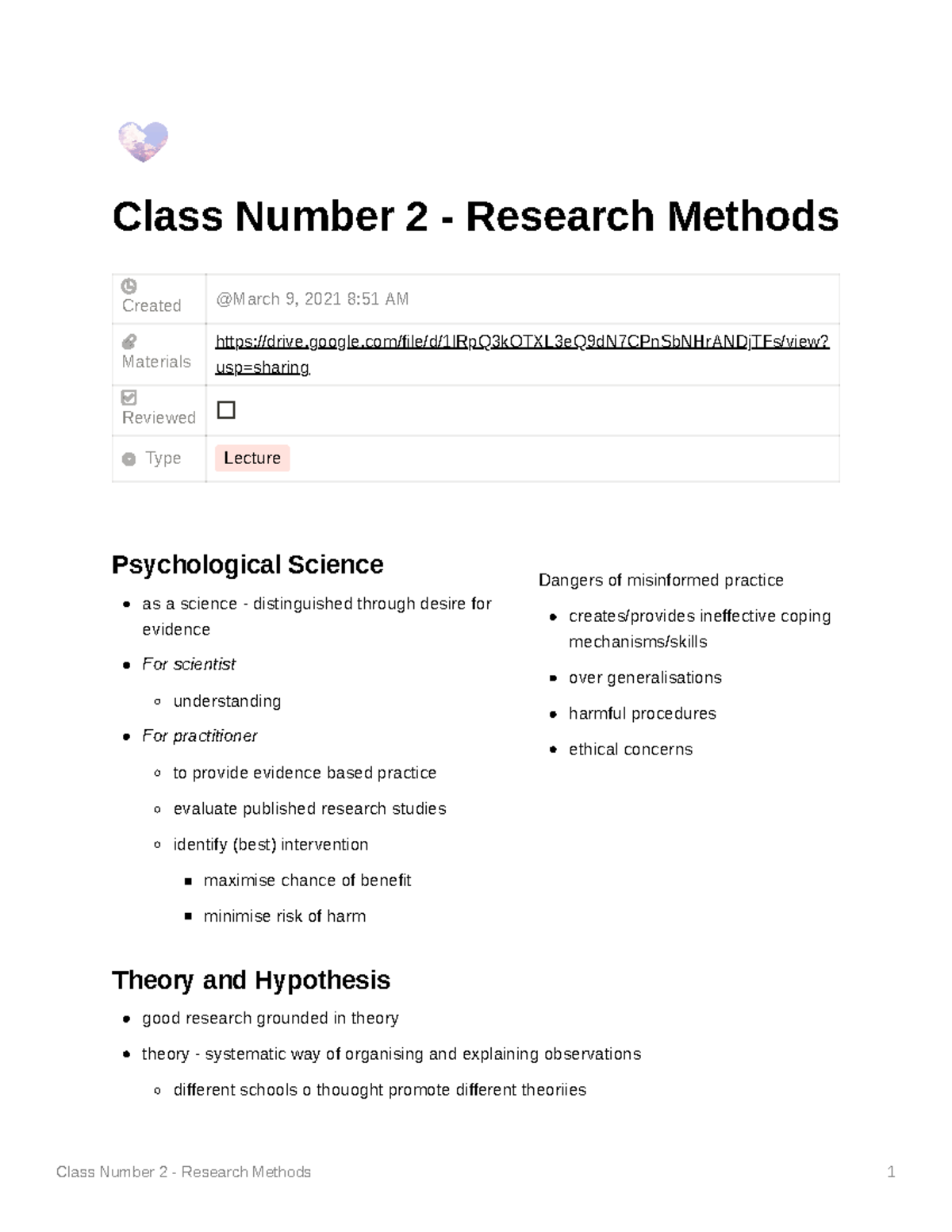 Lecture Number 2 - Research Methods - PYB100 - QUT - Studocu