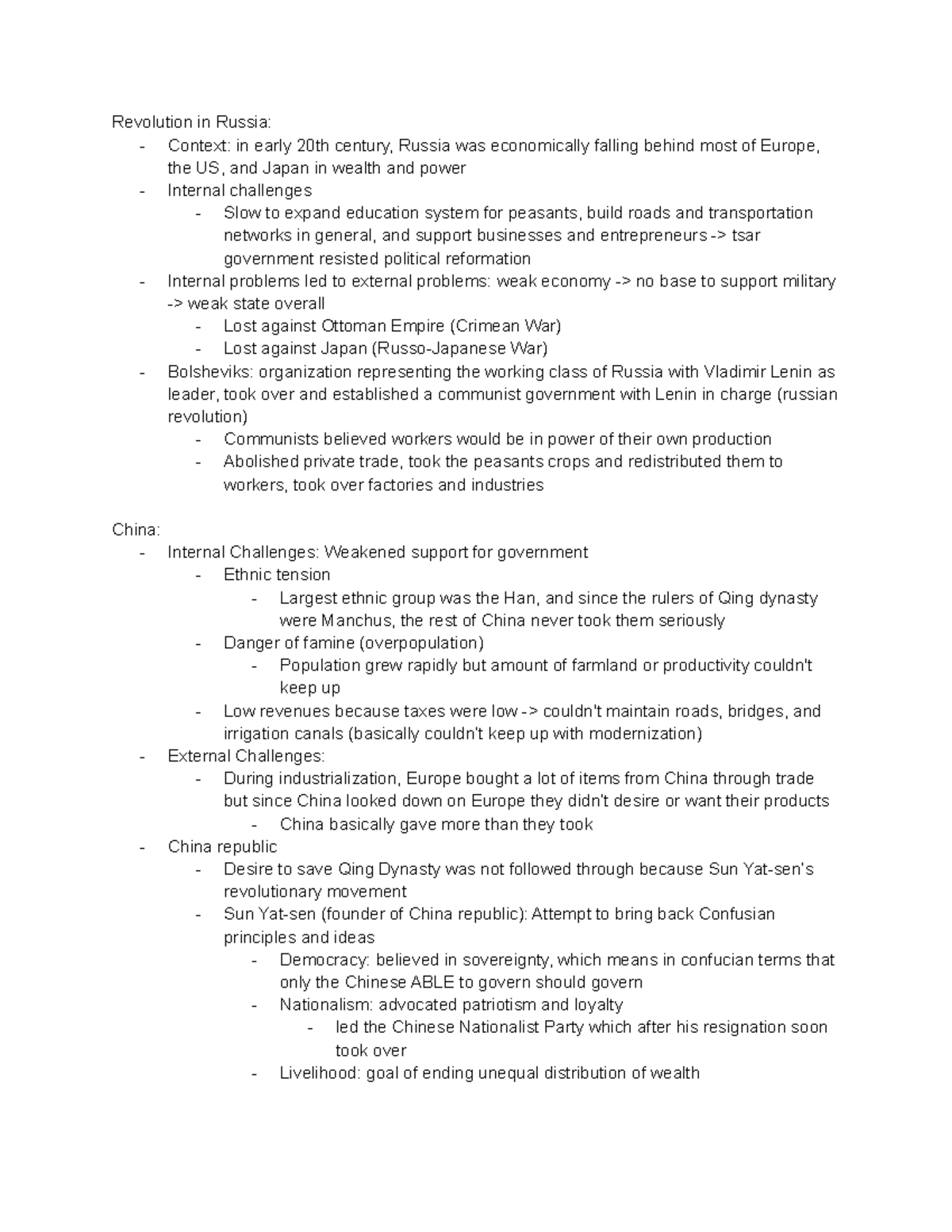 Amsco + Strayer 21 - AP WORLD HISTORY NOTES! - Revolution in Russia ...