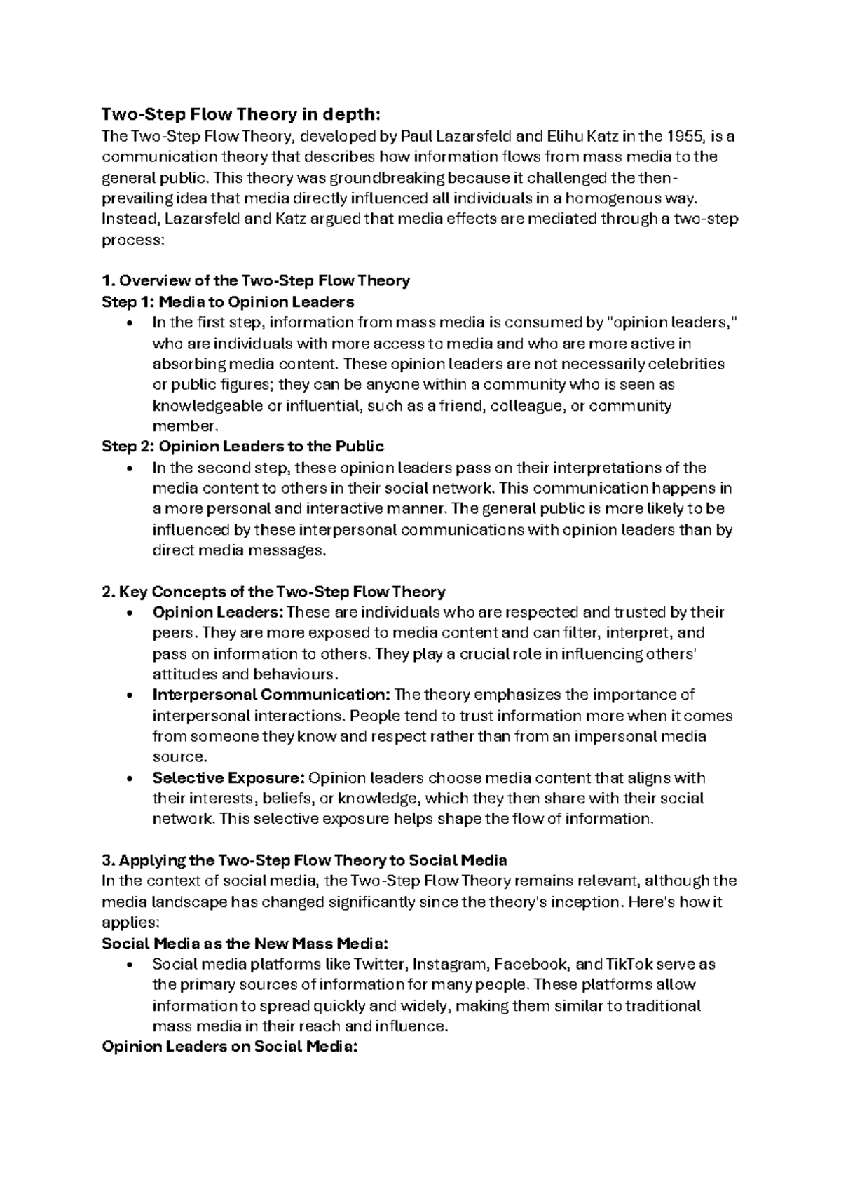 Two-Step Flow Theory in depth - This theory was groundbreaking because ...