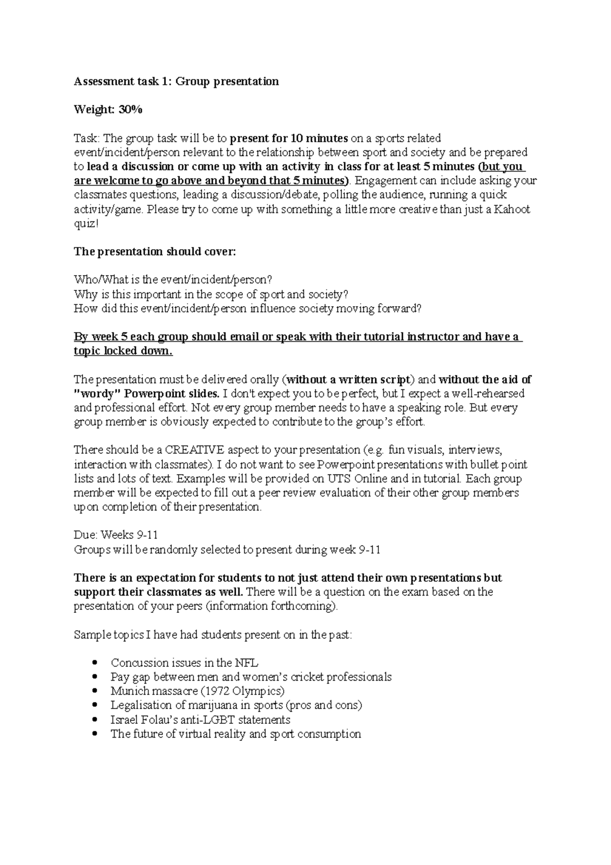 Group assessment instructions(1) (3) - Assessment task 1: Group ...