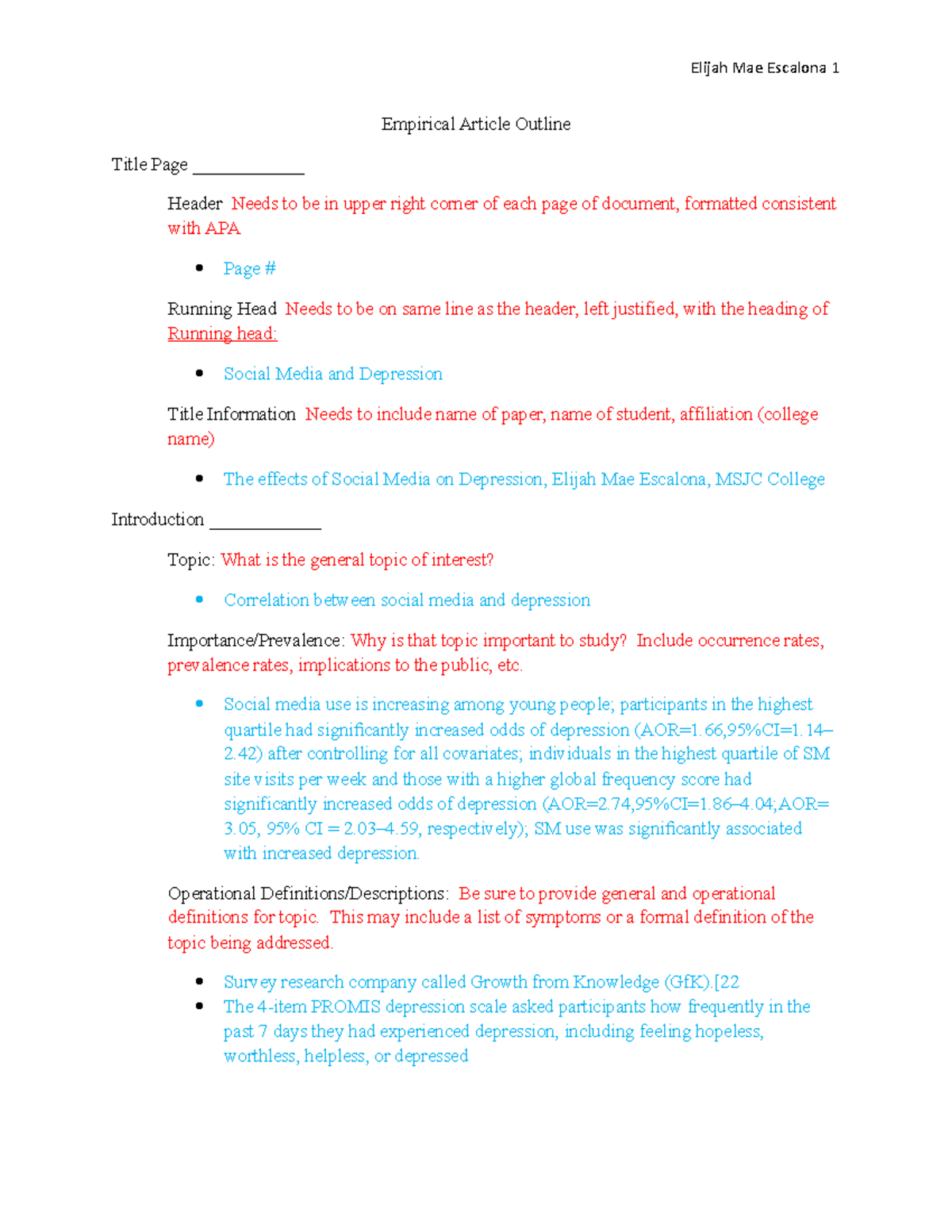 Empirical Article Outline - PSYC 2301 - San Jac - Studocu