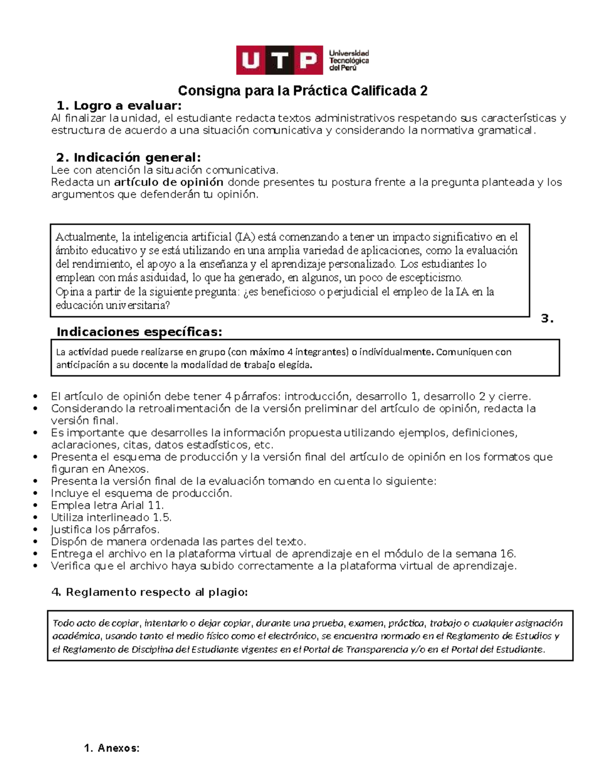 Consigna PC2 redacion de textos 2 - Consigna para la Práctica ...