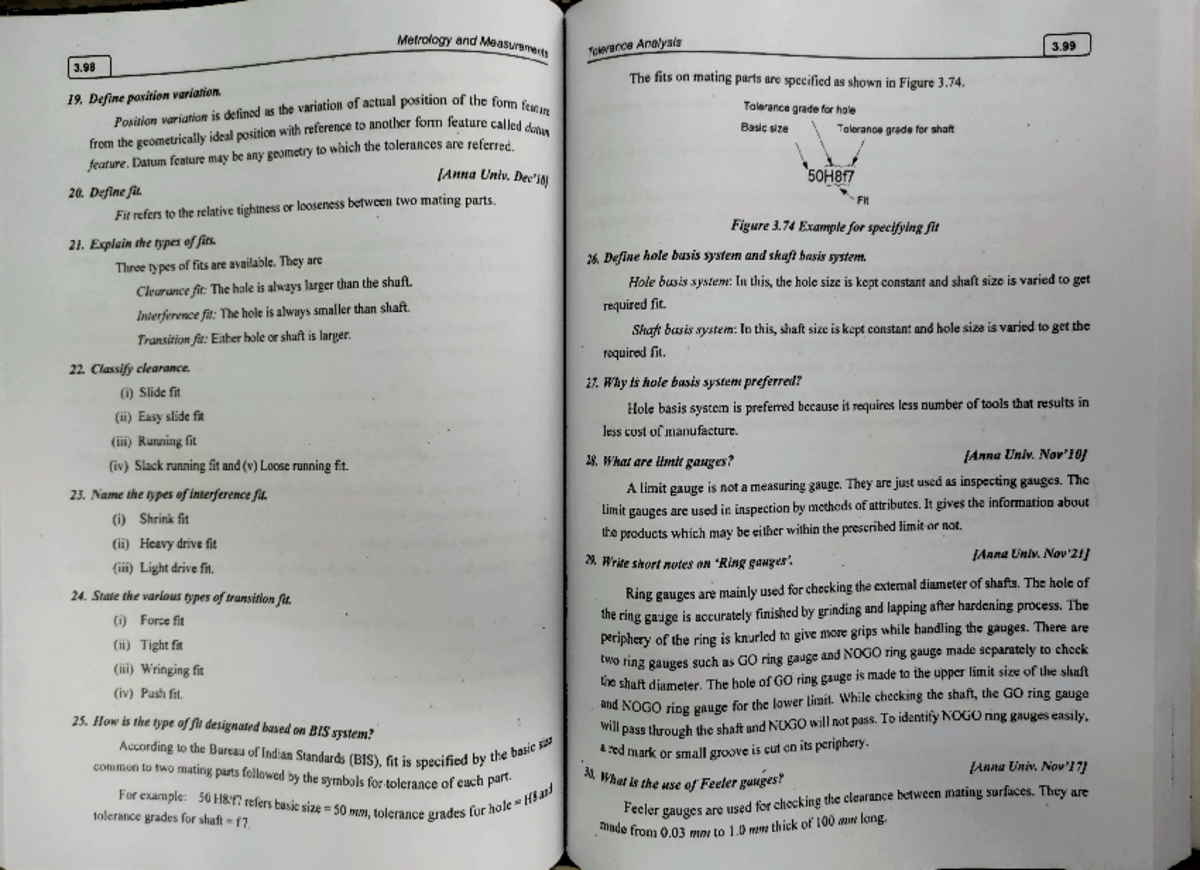 MM unit 3 end - Metrology - DefinePosition position variation variation ...