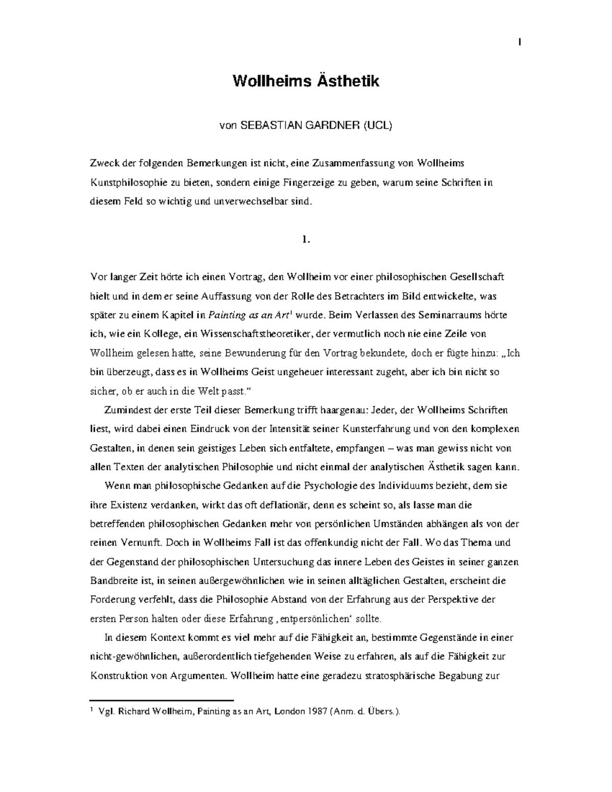 Gardner Gardner Wollheim DZPhil - Wollheims Ästhetik von SEBASTIAN ...