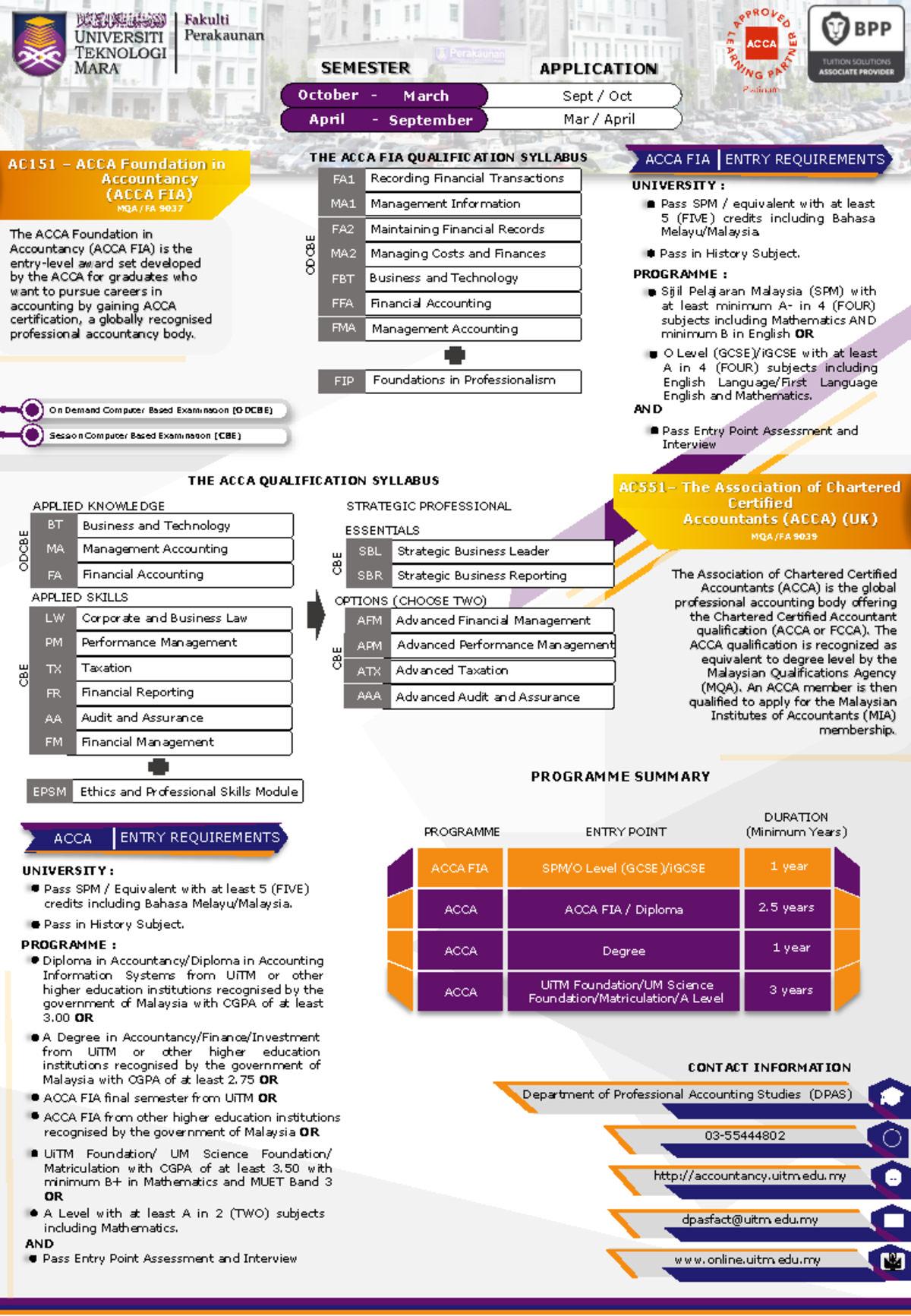 ACCA UITM - Summary accounting - Sept / Oct The ACCA Foundation in ...