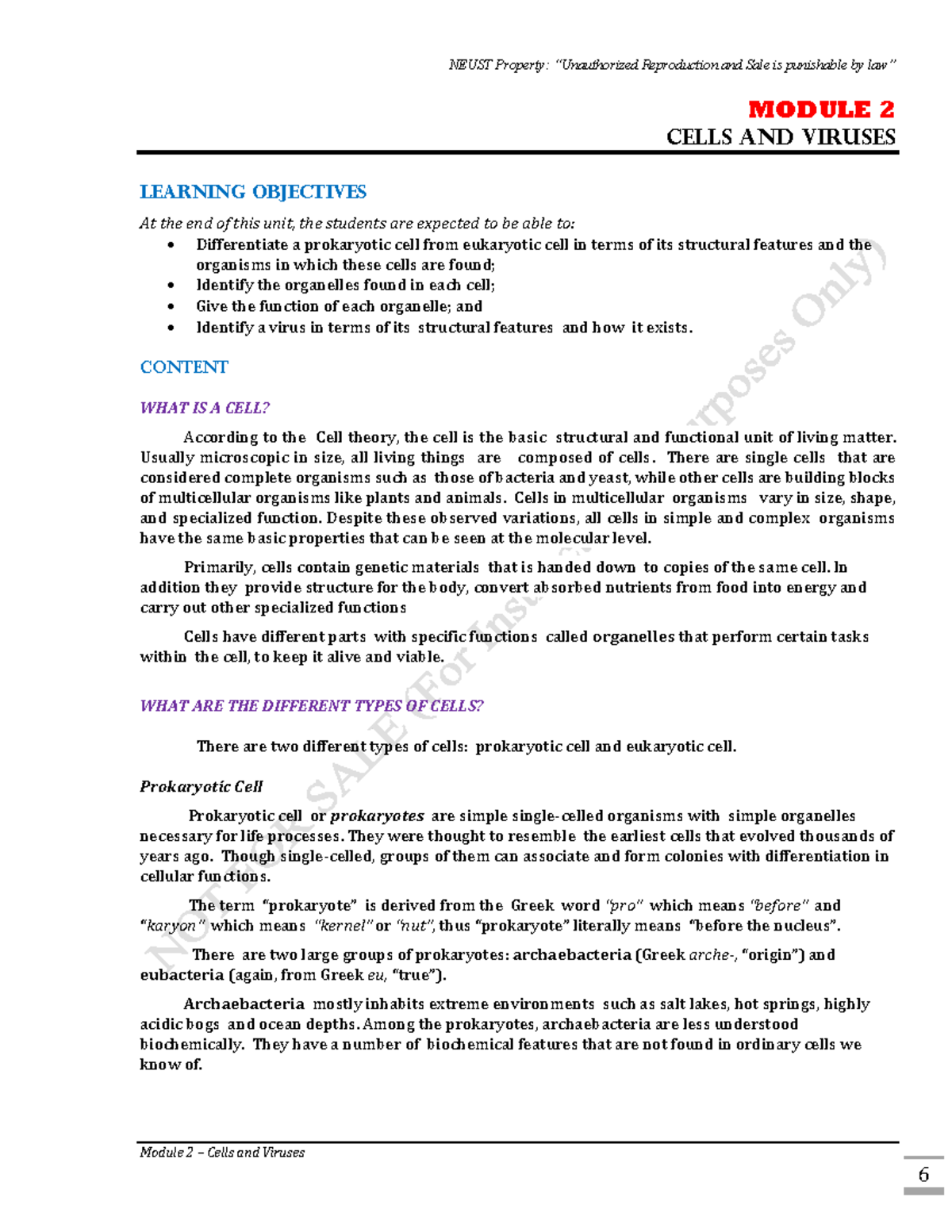 Module-2-Cell - Cell Reviewer - Module 2 – Cells and Viruses MODULE 2 ...