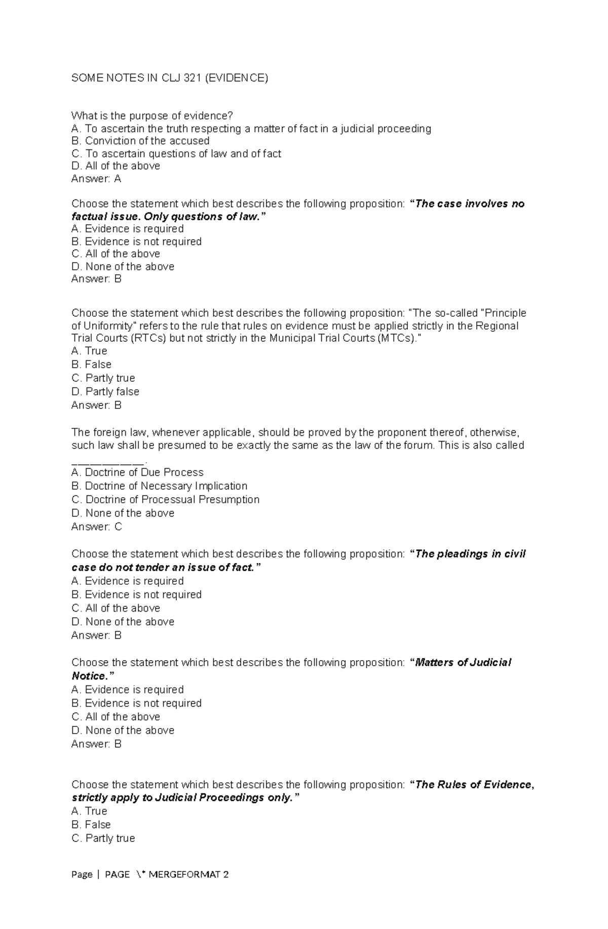 SOME Notes IN CLJ 321 ( Evidence) - SOME NOTES IN CLJ 321 (EVIDENCE ...