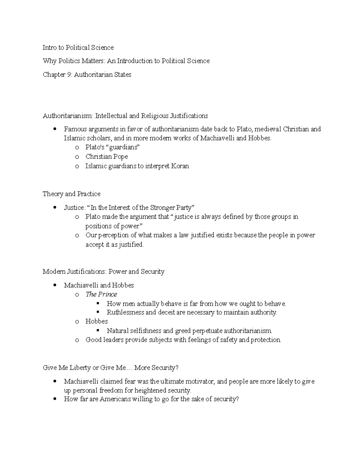 Intro to Political Science Chapter 9 Notes - Intro to Political Science ...
