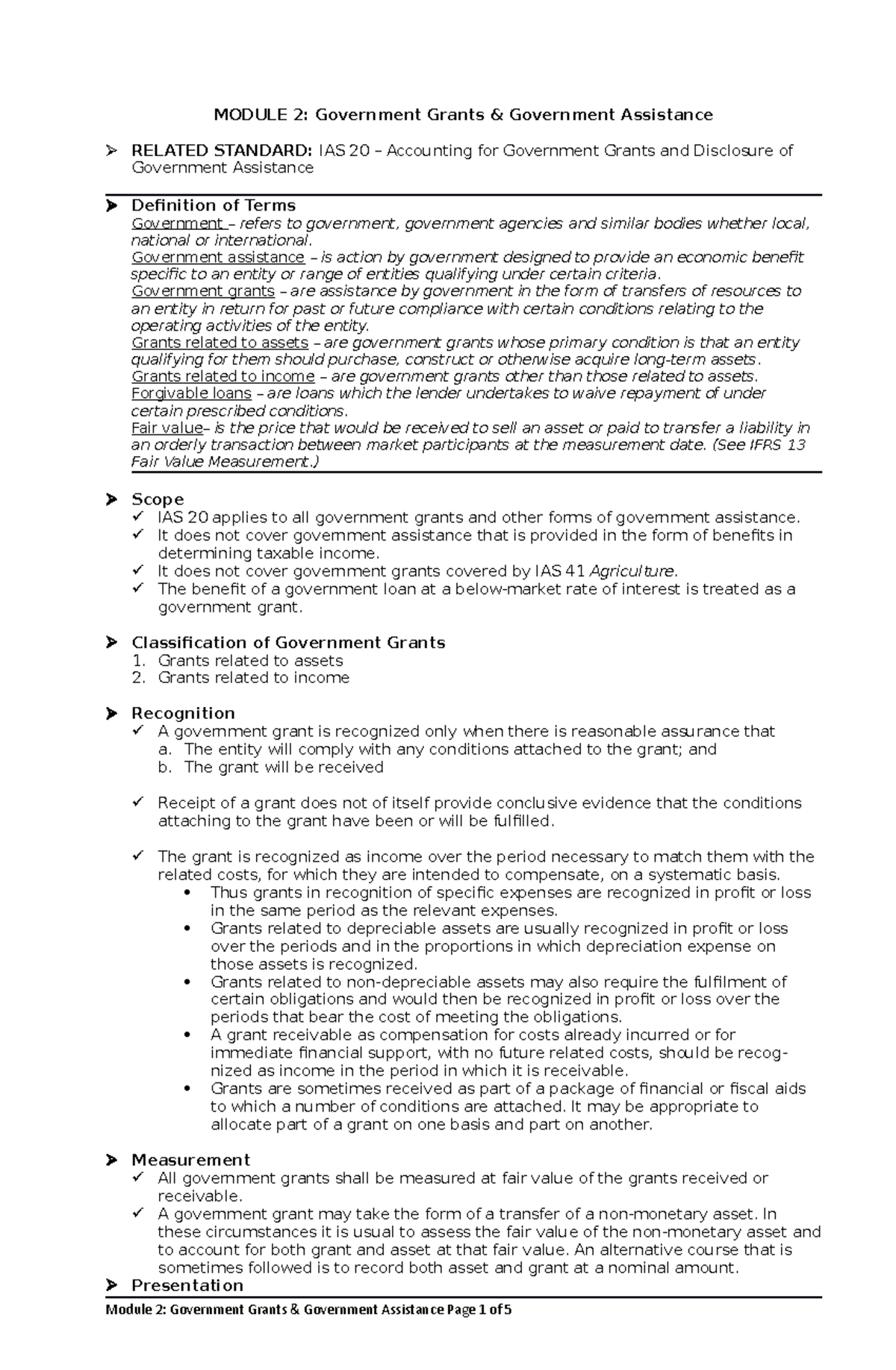 Module 2 - Government Grant - MODULE 2: Government Grants & Government ...