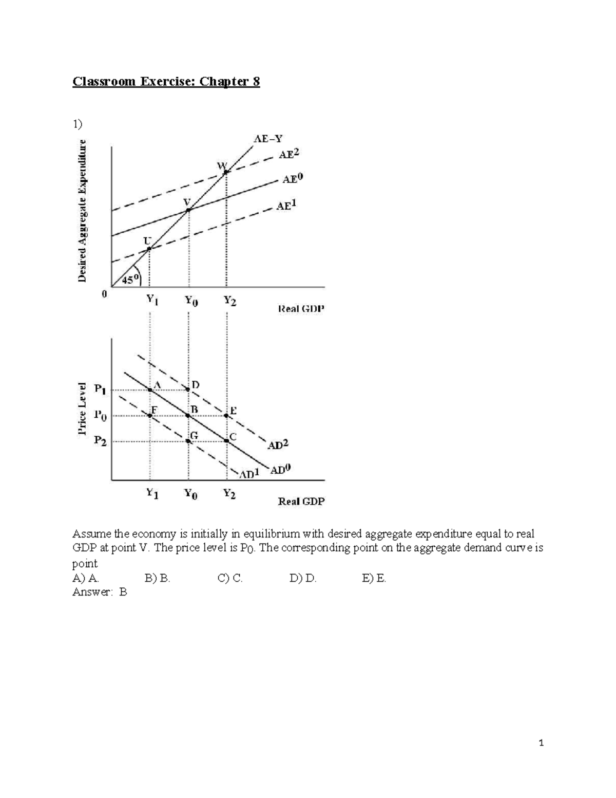 Exercise chapter 8 Key - Classroom Exercise: Chapter 8 1) Assume the ...