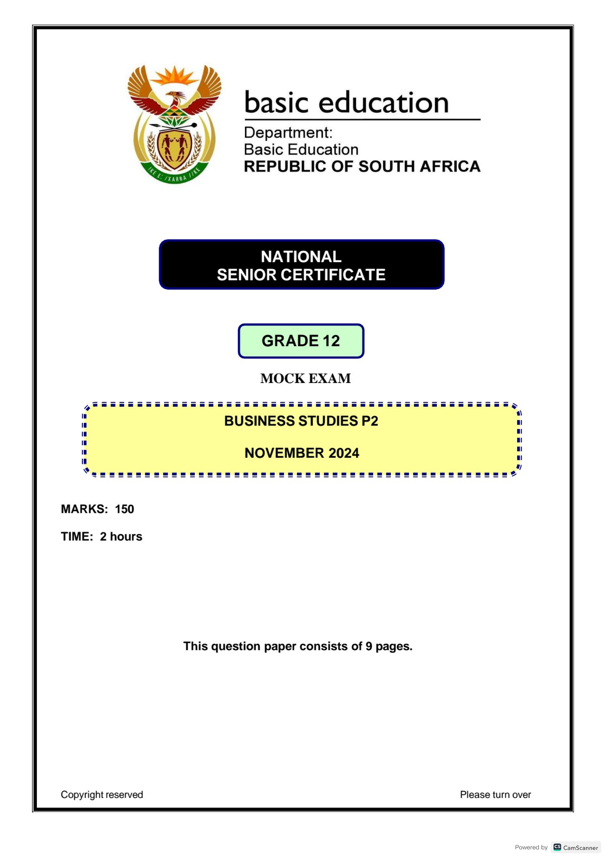 MOCK EXAM Paper 2 BSTD - Mock exams - basic education Department: Basic ...