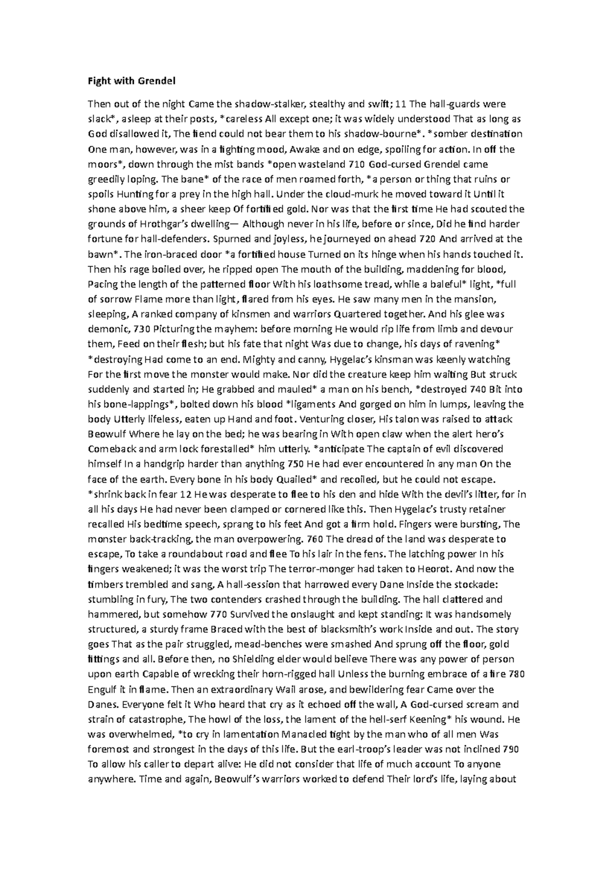 Beowulf parte 4-Fight with Grendel - Fight with Grendel Then out of the ...