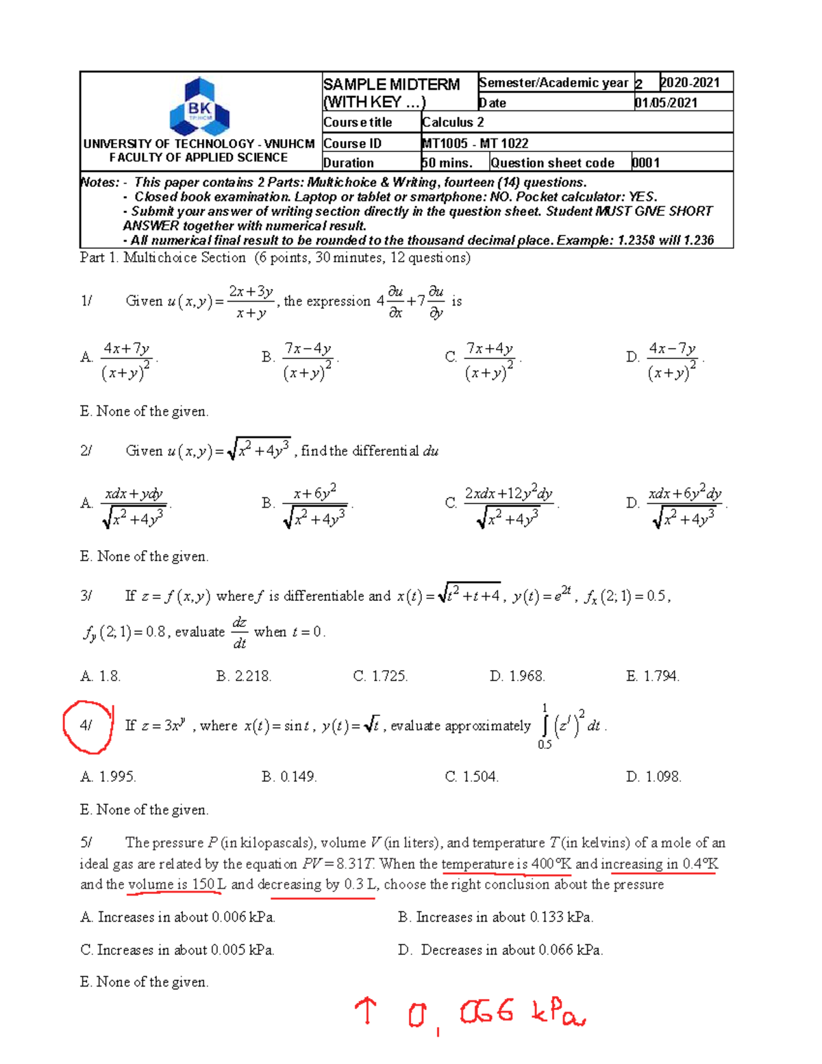 single-value-decomposition.docx - Part 1. Multichoice Section (6 points ...