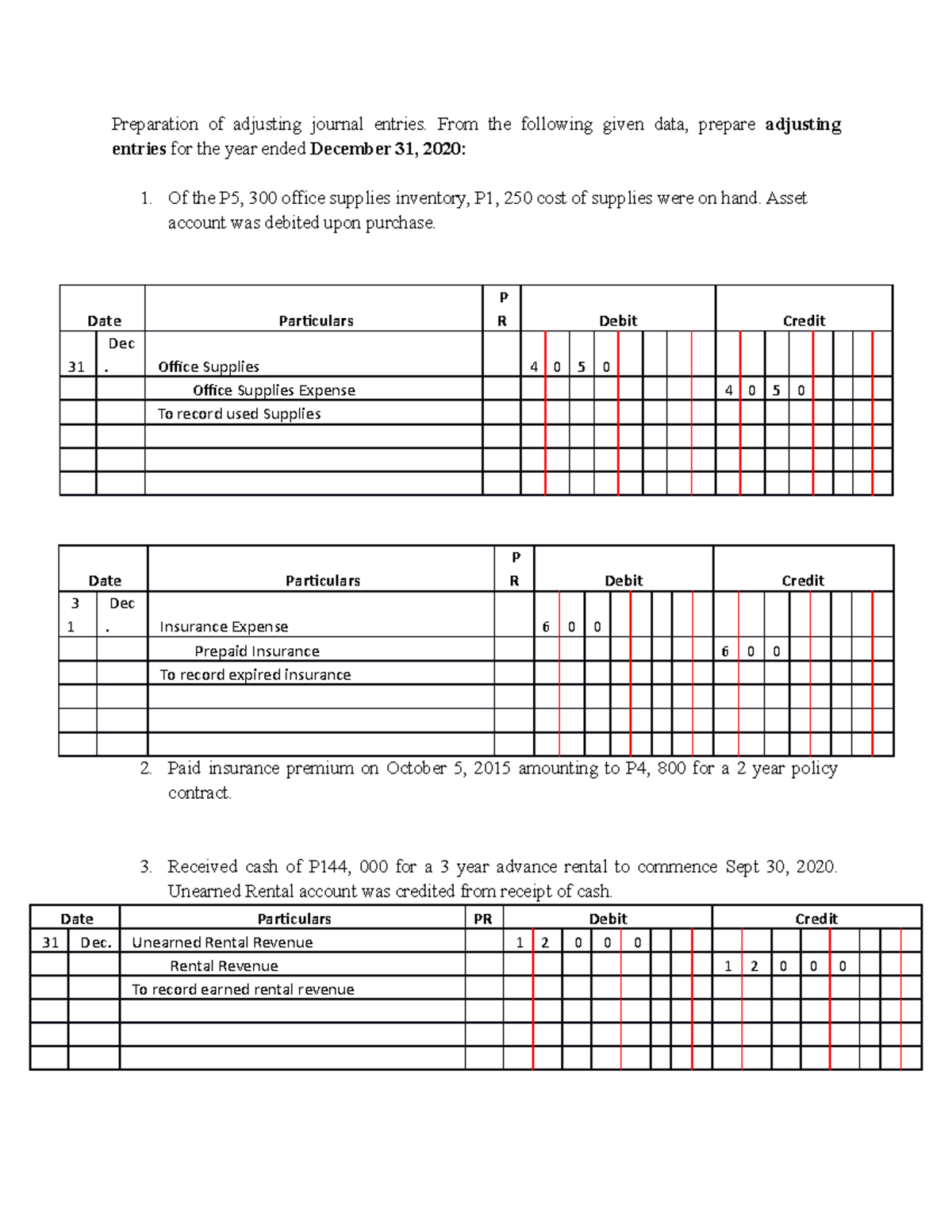 Quiz-Adjusting Entries-Basic Accounting - Preparation of adjusting ...