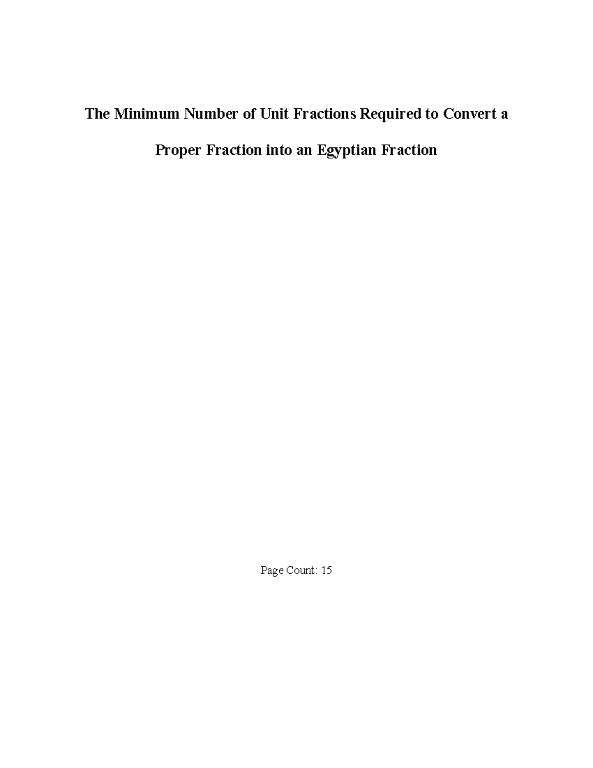 Egyptian fractions Complete 2 - The Minimum Number of Unit Fractions ...