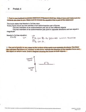 ASU Physics 113 M1 - LAB REPORT - (2 points) Title of the Experiment: Error Propagation Student ...